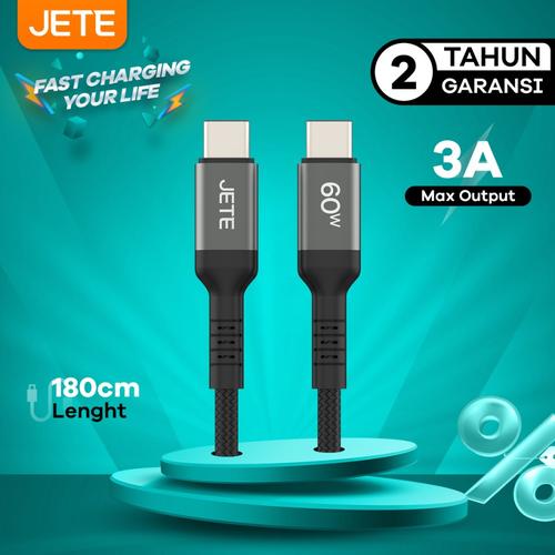 Promo JETE CX12 Kabel Data Type C To Type C 3A Fast Charging 60W ... Promo JETE CX12 Kabel Data Type C To Type C 3A Fast Charging 60W ...