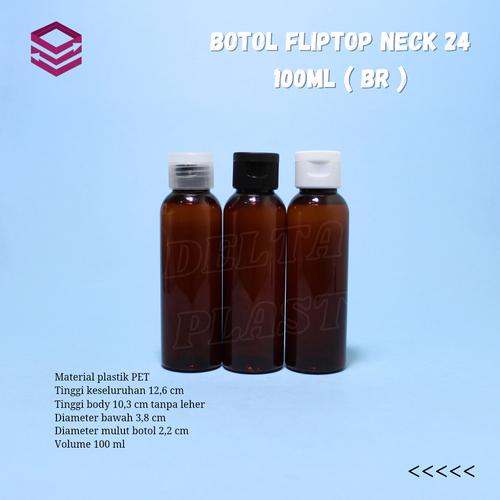 Jual Botol Coklat / Amber 100 ML Tutup Fliptop / Botol Fliptop 100 ML ...