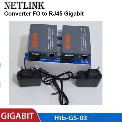 Jual Converter Fiber Optic Netlink HTB GS03 10/100/1000 Gigabit 1Pasang AB - HTB3100 100Mbps ...