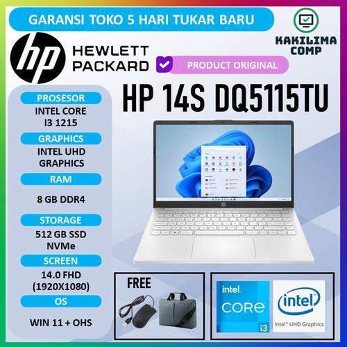Jual Hp 14 Dq5115tu Intel Core I3 1215 Ram 8Gb Ssd 512Gb W11 14 Full Hd ...