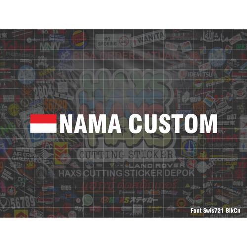 Jual Cutting Sticker Bendera Nama Custom Kecil Ukuran Tinggi Huruf 2 Cm ...