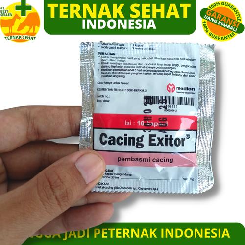 Jual CACING EXITOR 1 SACHET (10 KAPSUL) Obat Pembasmi Cacing Ayam ...