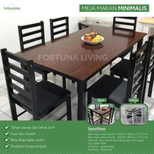 Jual Meja Makan Dining Table Set Minimalis 4 Dan 6 Kursi Anti Rayap - 6 ...