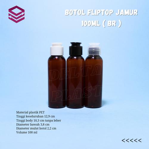 Jual Botol Amber / Coklat 100 ML Tutup Fliptop Jamur / Botol Fliptop ...