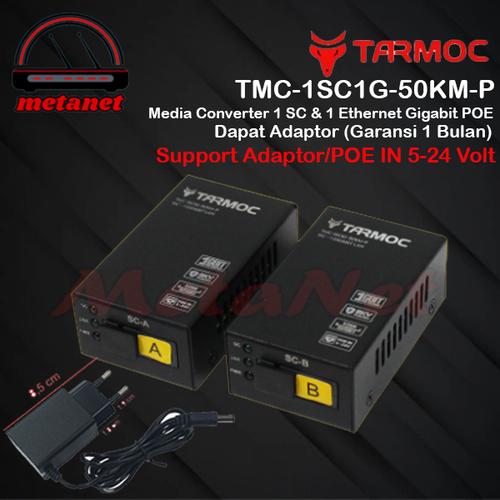 Jual Tarmoc TMC-1SC1G-50KM-P-V1 | Media Converter Switch 1FO 1LAN / 1 FO 1 LAN Gigabit POE IN 9 ...