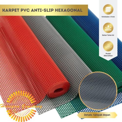Promo Keset Karpet Karet PVC Anti Slip Kamar Mandi Wudhu Hexagon ...