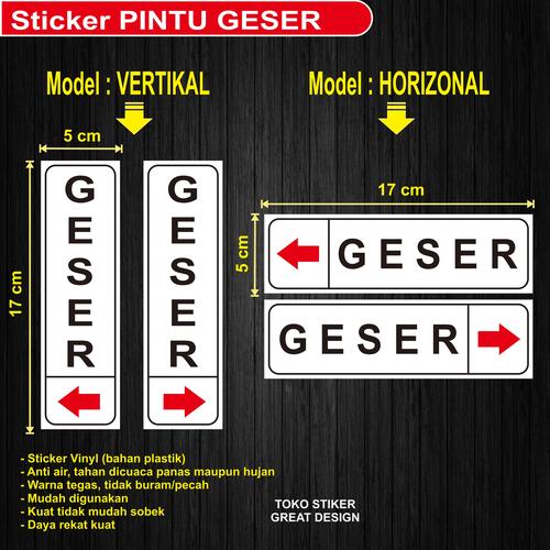 Jual STIKER PINTU GESER KANAN KIRI. SIGN RAMBU K3 SAFETY - Vertikal ...