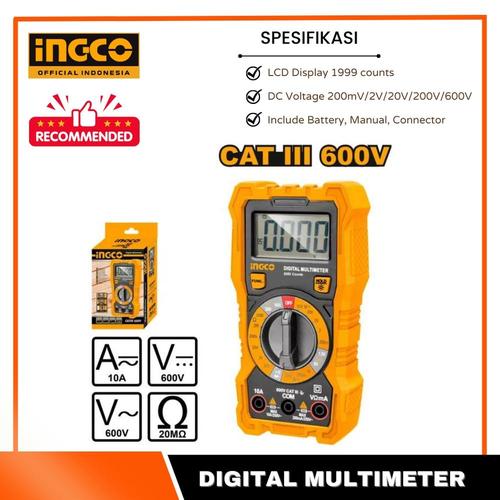 Jual INGCO DM2002 Multimeter Digital Avometer Multitester 10A Alat Cek ...