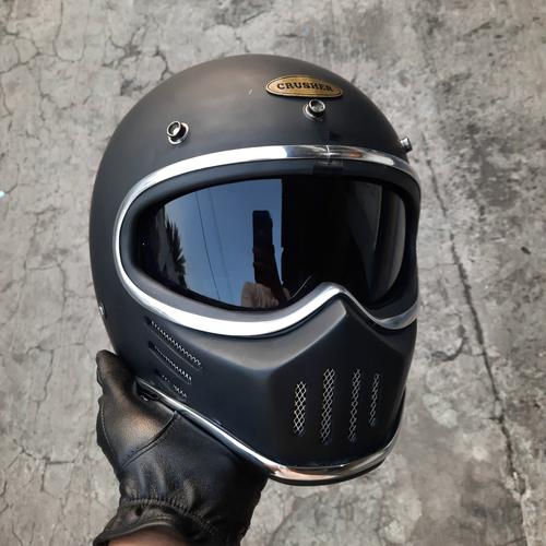 Jual Helm Cakil M30 Black Matte Include Inner Visor Helm Custom Klasik ...