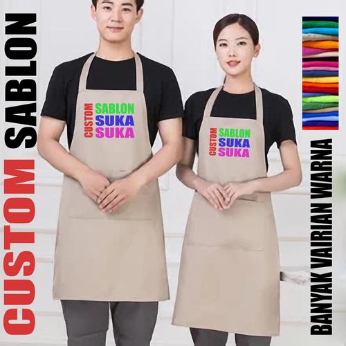 Jual Apron Celemek Custom Chef Laundry Bisa Satuan - COKLAT - Kab ...