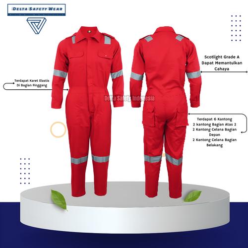 Jual Wearpack Coverall Safety Seragam Proyek Merah American Drill DSW ...