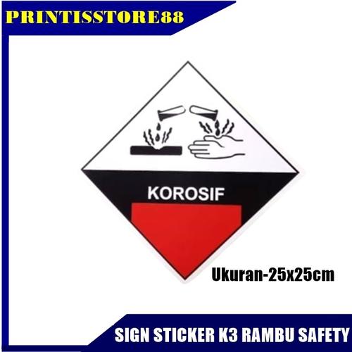Jual Label Stiker Rambu Korosif Sign Sticker K3 Rambu Safety Korosif ...