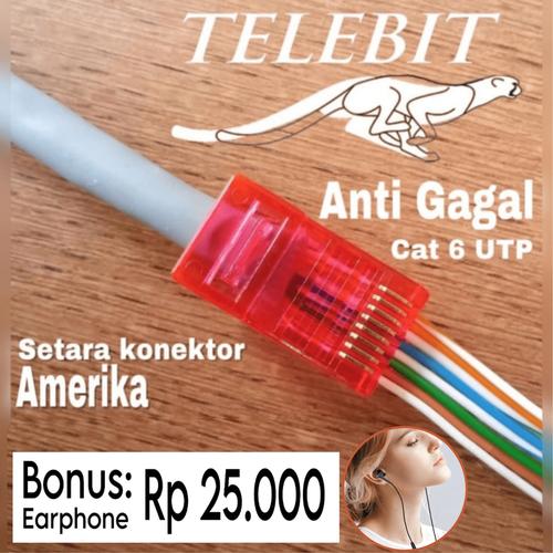 Jual Konektor RJ45 connector Cat 5e Cat 6 Cat7 UTP/STP Anti gagal - UTP ...