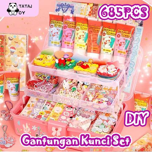 Jual 685Pcs DIY Gantungan Kunci Akrilik Keychain Set DIY Stiker Kotak ...