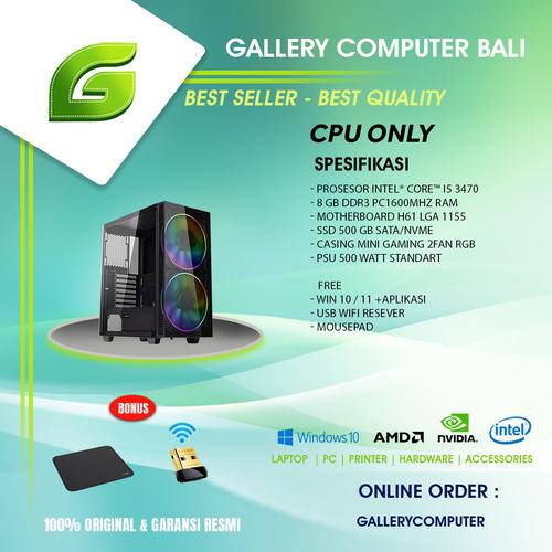 Jual ( cpu only ) komputer pc rakitan intel core i5 3470 case gaming ...
