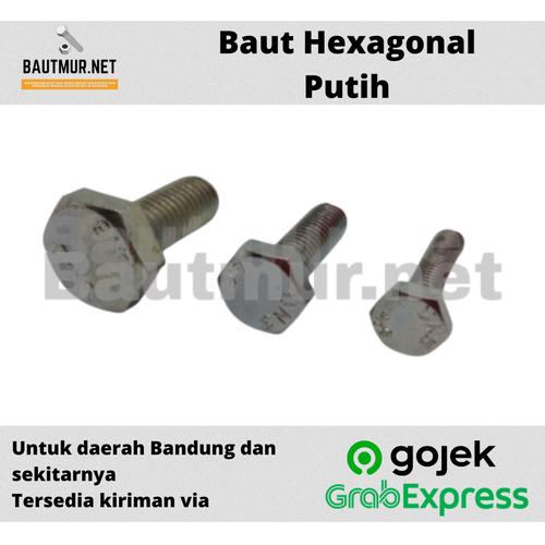 Jual Baut Mur Hexagonal M 10x50 - Baut Mur putih 10x50 (5cm) - Kota ...