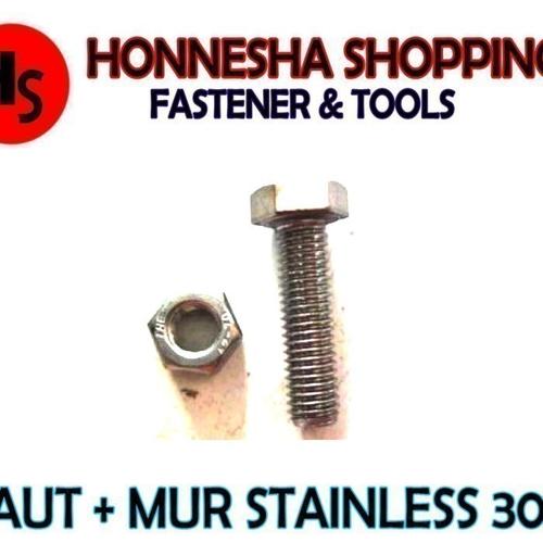 Jual baut+mur+ring plat Stainless 304,m16x35 kunci 24 full drat, promo ...