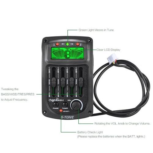 Jual ! CHERUB GS-3 PREAMP EQUALIZER 4 BAND PICKUP GITAR AKUSTIK TUNER ...