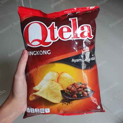 Jual Qtela keripik Singkong snack makanan ringan AYAM LADA HITAM 100gr ...