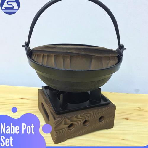 Jual Japanese Traditional Cast Iron Nabeyaki Nabe Pot 7" 18 cm - Nabe ...