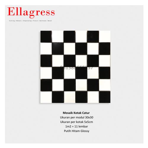Jual Mosaik Kotak Ellagress Catur 30x30 Lantai Dinding Backsplash HARGA ...