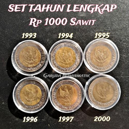 Jual Set Tahun Lengkap Koin 1000 Sawit Tahun 1993 1994 1995 1996 1997 ...