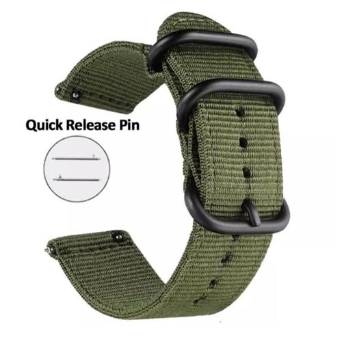 Jual strap tali jam 20-22mm Nylon Kanvas Premium Quick Release - Hitam ...