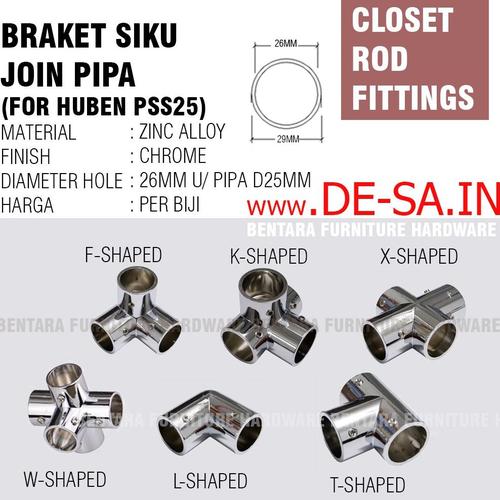 Jual Trafex Braket Pipa Siku Segitiga Joint Pipa Bulat D25MM (Hanya ...