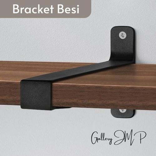 Promo Braket Dinding Model Siku Untuk Papan Rak Kayu - Hitam, 30 cm ...