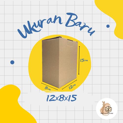 Jual Packing Kardus Fliptop Box Die Cut Polos Ukuran 12cm x 8cm x 15cm ...