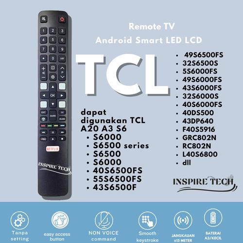 Jual Remot Remote Tv TCL LCD LED Smart Tv Tipe RC802N S6 S6000 S6500 ...