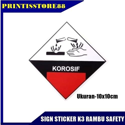 Jual Label Stiker Rambu Korosif Sign Sticker K3 Rambu Safety Korosif ...
