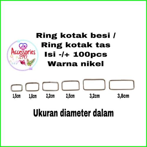 Jual [100pcs] ring kotak besi / ring kotak tas nikel - ring kotak 1,5c ...