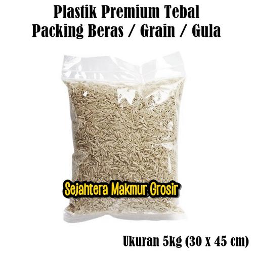 Jual Plastik Beras Bening Tebal 5kg / Kantong Packing Tepung Beras Kopi ...