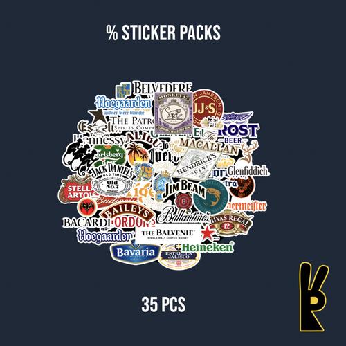 Jual Alcohol Brands Sticker Pack 35Pcs | Stiker Laptop Helm Instrumen ...