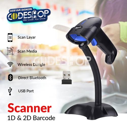 Jual Scanner Barcode Wireless 1D 2D Codeshop CD-205BT Bluetooth Dongle ...
