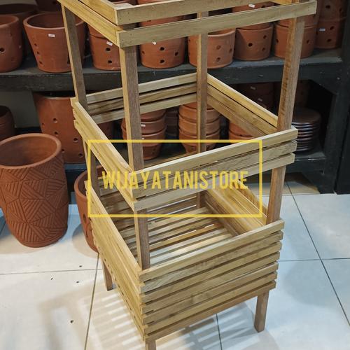 Jual Pot Anggrek Kayu Jati Oven 40x40x100 | Rak Anggrek Kayu Jati - Kab ...