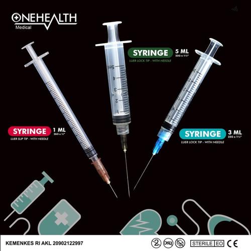 Promo Onehealth Suntik Syringe 1-3-5-10-20-50 Ml Luer Tip With Needle ...