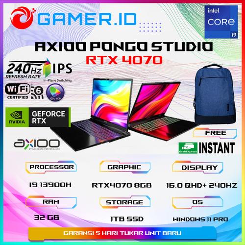 Promo AXIOO Pongo Studio i9 13900H RTX4070 32GB 1TB 16.0 QHD+ 240HZ ...