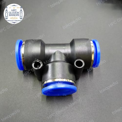 Jual Fitting T Pneumatic Connector sama Selang Nepel HPC - 6 x 6 x 6mm ...