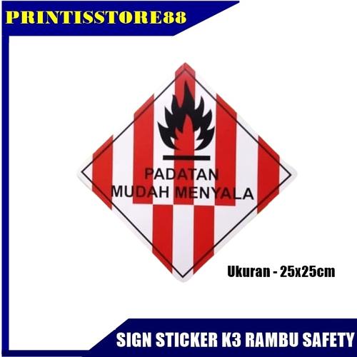 Jual Stiker Label Rambu Padatan Mudah Menyala /Sign Sticker K3 Rambu ...