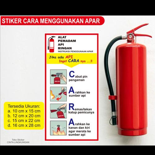 Jual SIGN STICKER K3 RAMBU SAFETY CARA PENGGUNAAN APAR - 16 CM X 28 CM ...