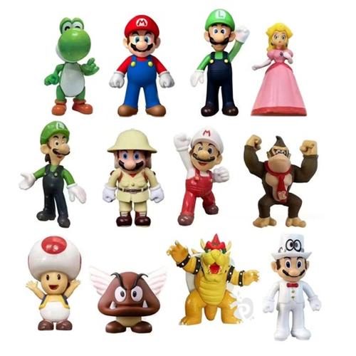 Jual Super Mario Bros Figure Set 12 Mainan Pajangan Miniatur Topper ...
