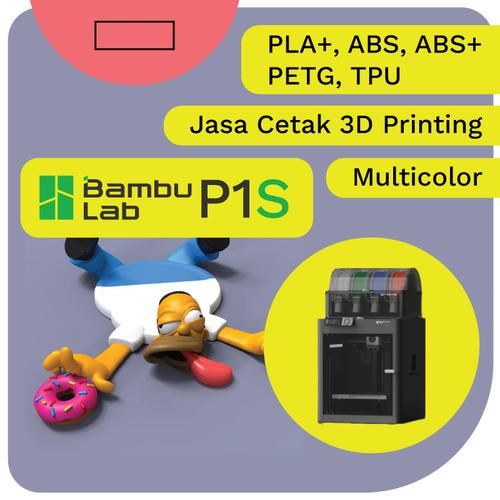 Jual Cetak 3D Print Bambulab P1S Multicolor Bahan PLA+ ABS PETG ...