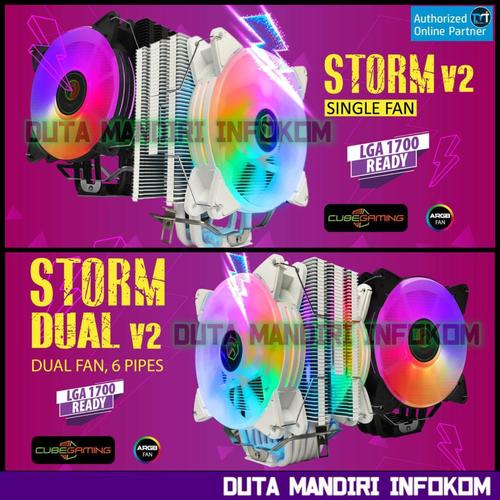 Jual Cube Gaming STORM V2 - ARGB 120mm Air CPU Cooler I AM5 Ready - Single - Black - Jakarta ...