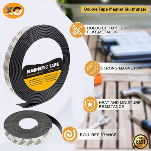 Jual Magnet Tape 3m Strip Flexible Magnetic List Double Tape ...