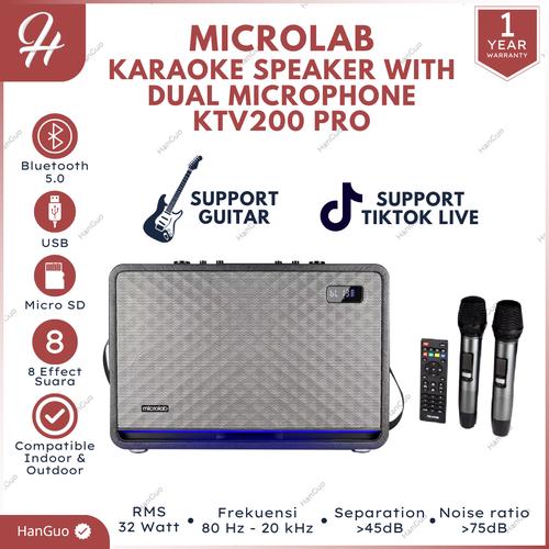 Jual MICROLAB KTV200 PRO MICROPHONE WIRELESS BLUETOOTH SPEAKER KARAOKE ...