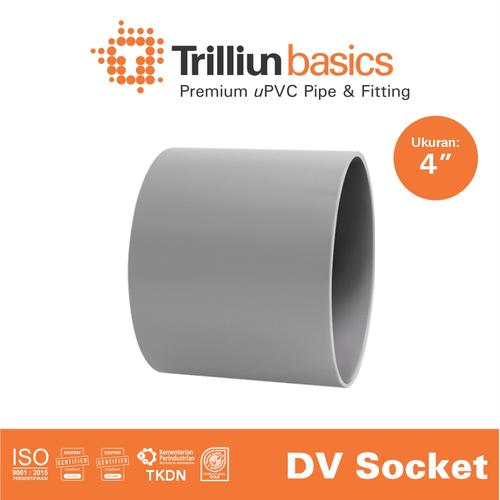 Promo Fitting Pipa uPVC Trilliunbasics DV Socket - 4" Inch - Kab ...