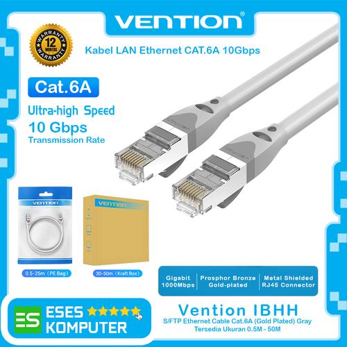 Jual Kabel LAN Vention IBHH CAT.6A 10Gbps SFTP Ethernet Cable Gray - 1 ...