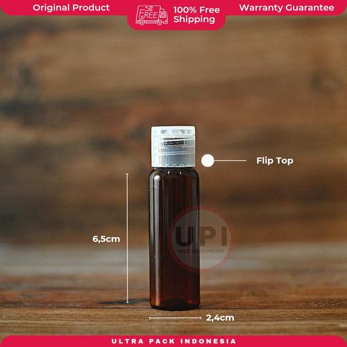 Jual BOTOL PLASTIK FLIPTOP - BOTOL PET BR 30ML AMBER + FLIP TOP - Hitam ...